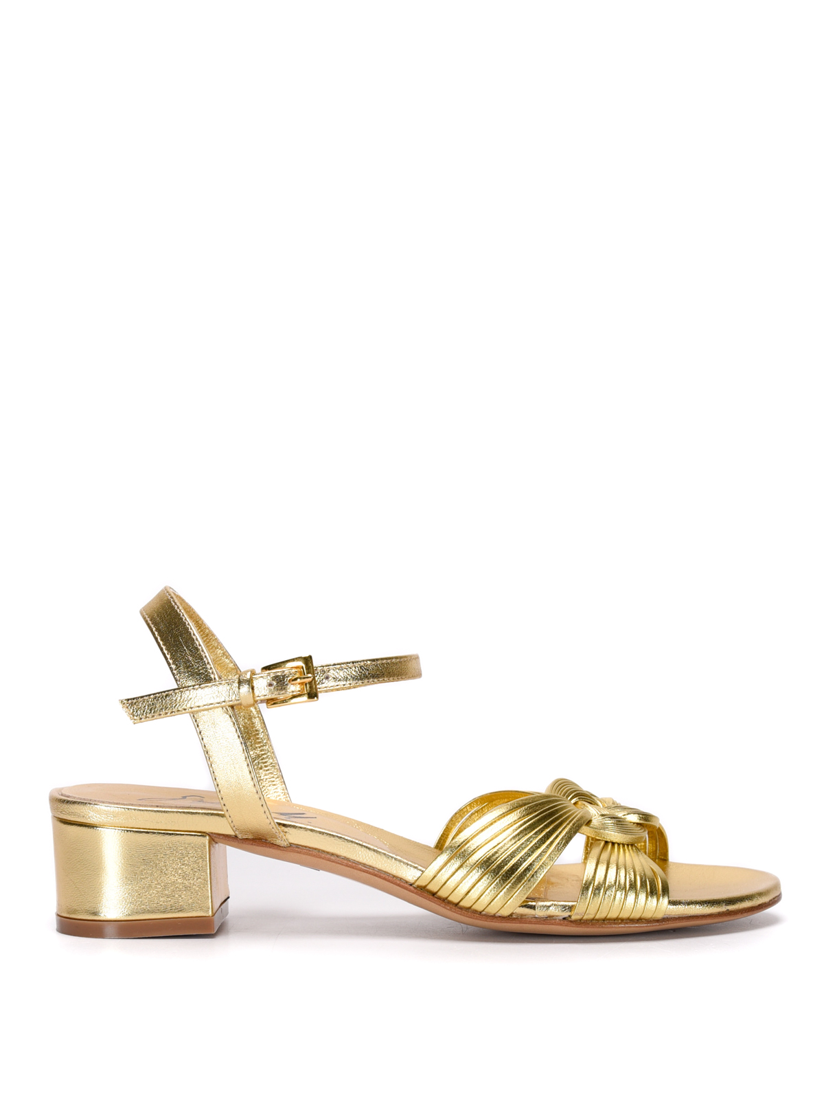Sofia M. Daniela metallic leather sandals - Gold | DANIELAORO