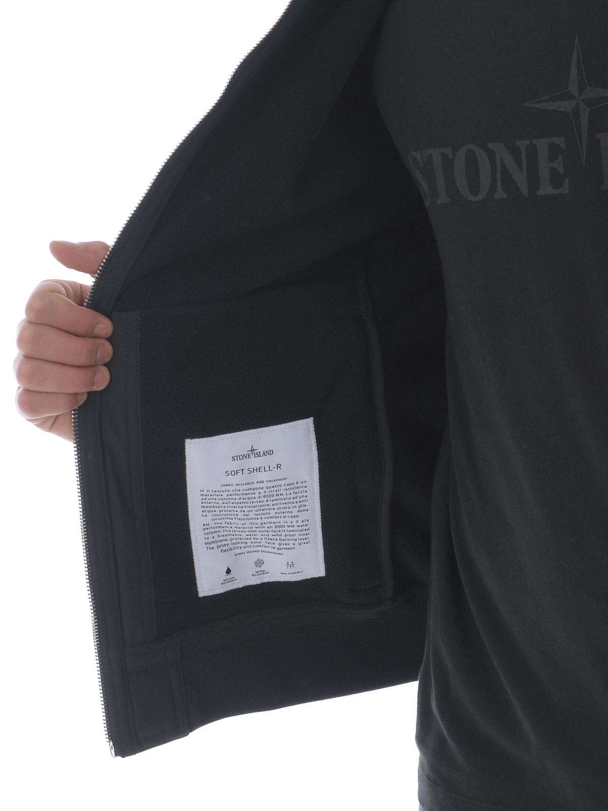 Stone Island Dark grey Soft Shell hooded jacket - Men | Q0622V0059