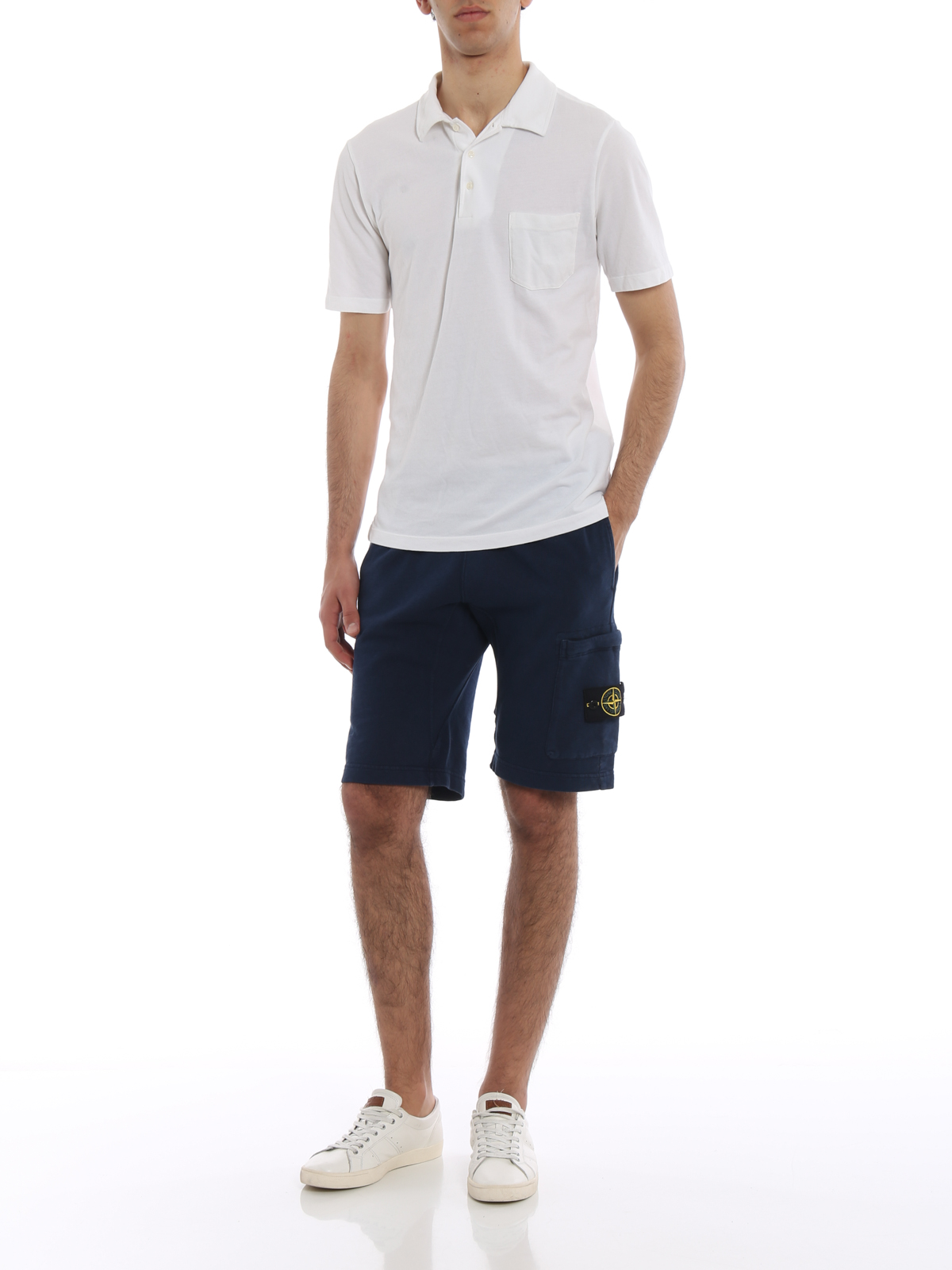 Tracksuit bottoms Stone Island - Blue short track pants - 65760V0126