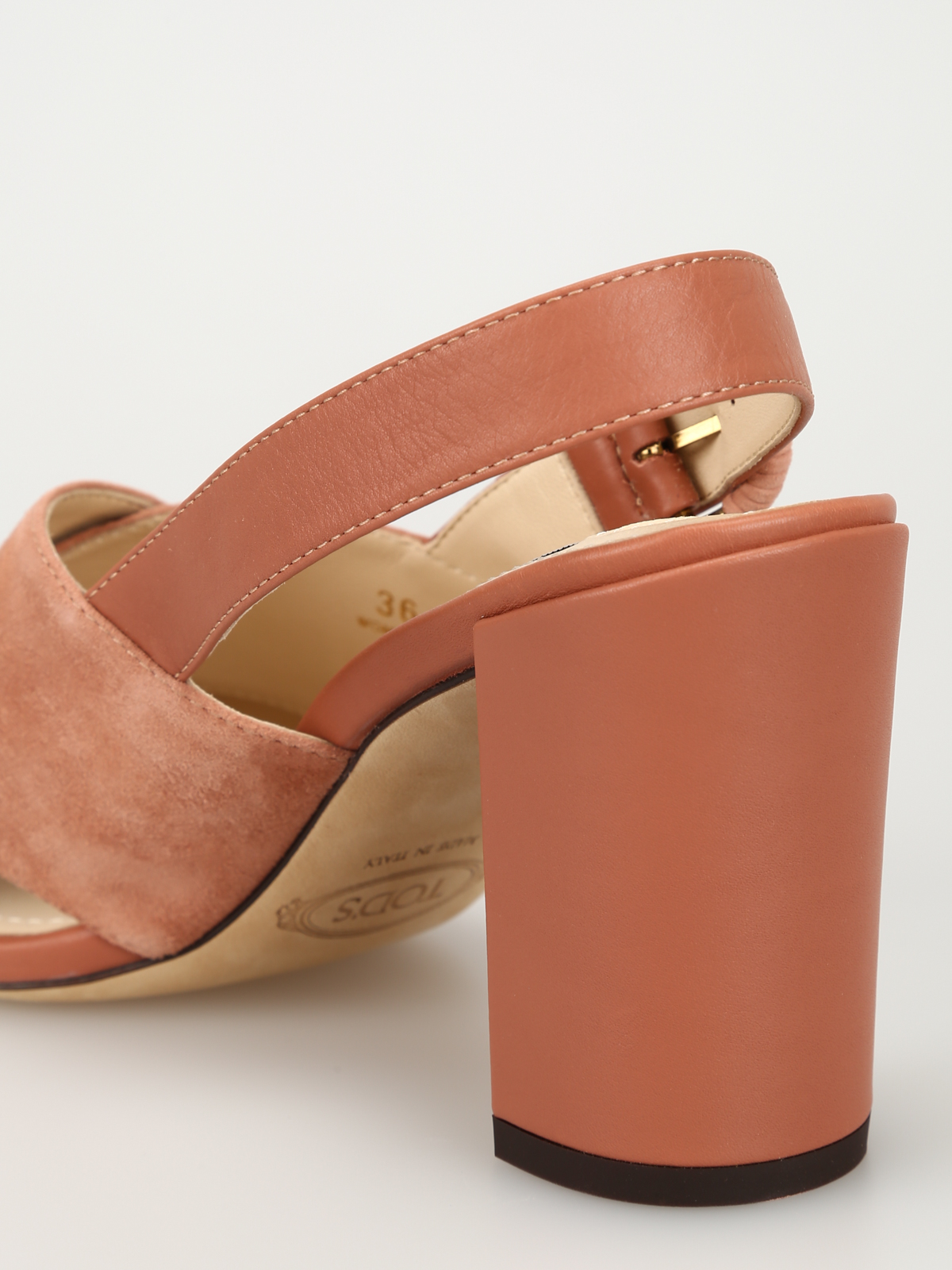 Tod's Suede and leather peep toe sandals | XXW43B0AV20KPNM026
