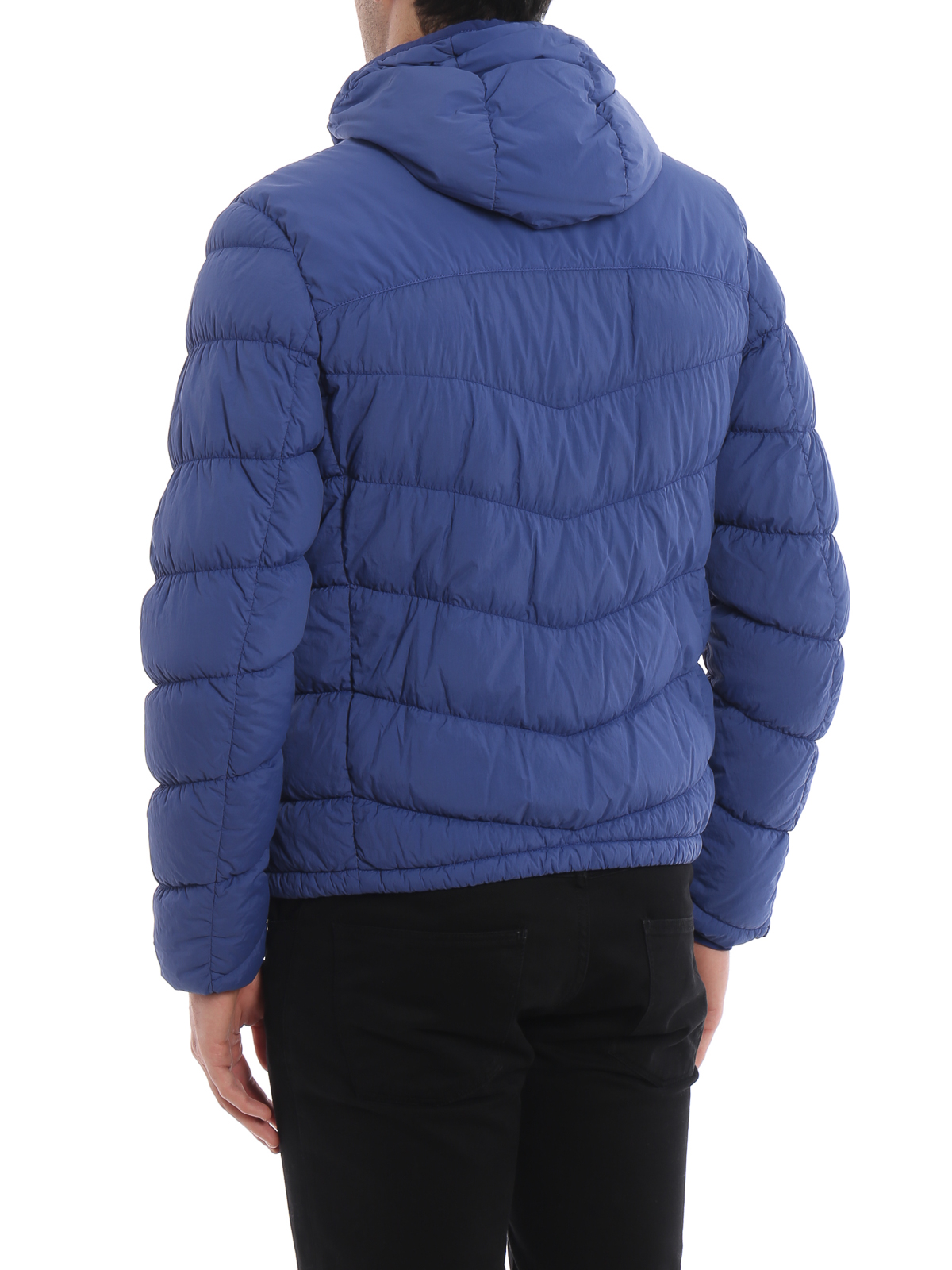 Padded jackets Woolrich - Sundance hooded blue quilted padded jacket ...