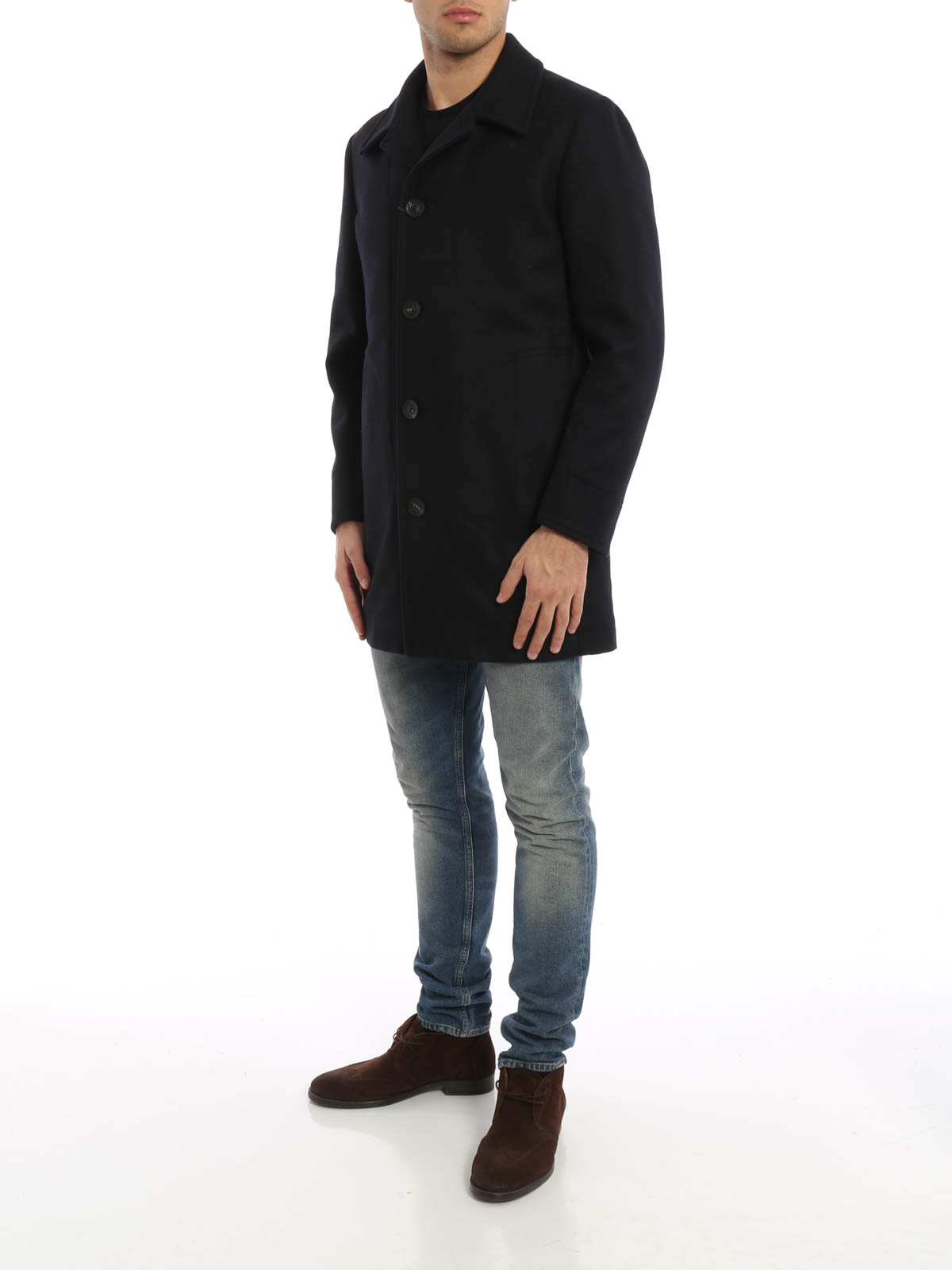 The Gigi Reno wool blend unstructured coat - Dark Blue | E500700