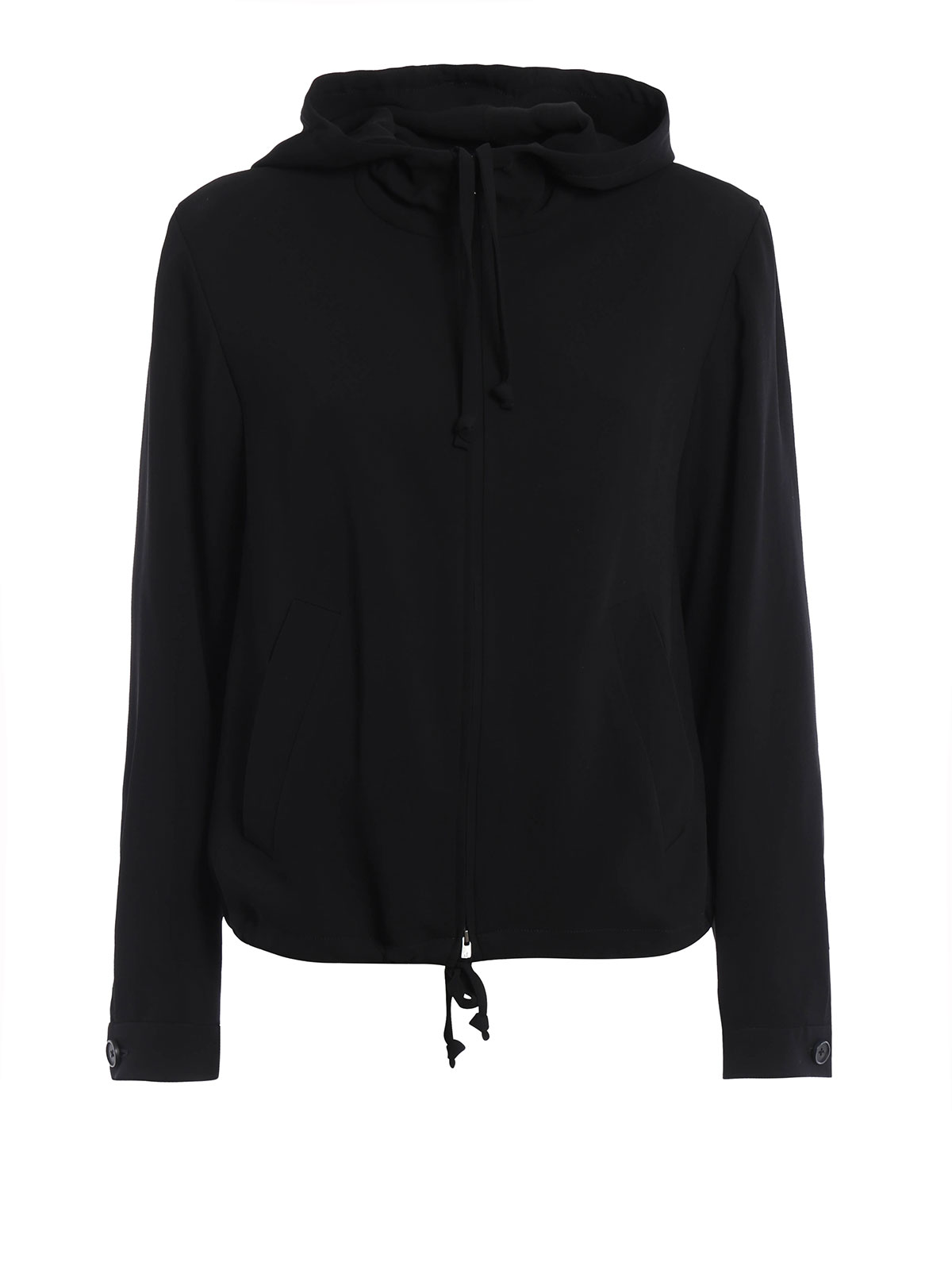Theory Charlia light crepe hooded jacket - Black | G0509109001
