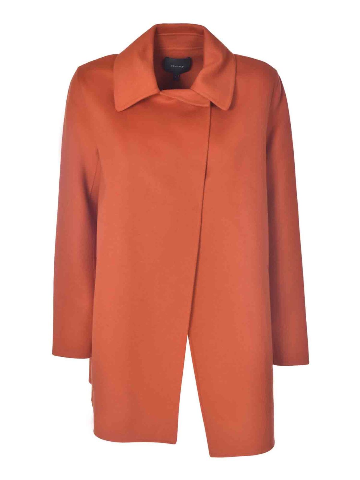 Theory Short coat in orange color | K0601407BURNORANGEMELANGE