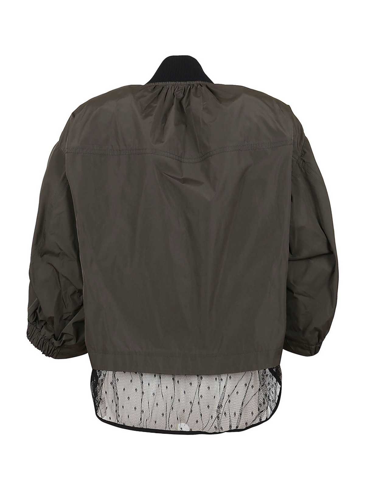 Bombers Valentino Red Tulle Point Desprit Detailed Bomber Jacket