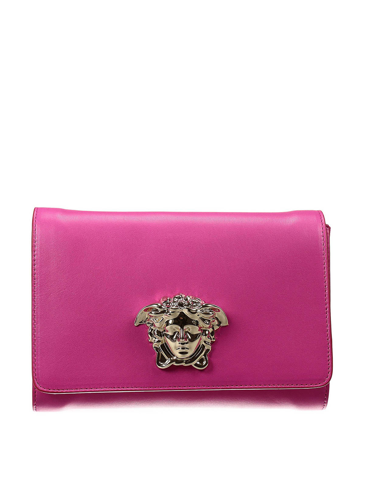 Versace Palazzo leather Medusa clutch - Fuchsia | DBSE591DNNAP