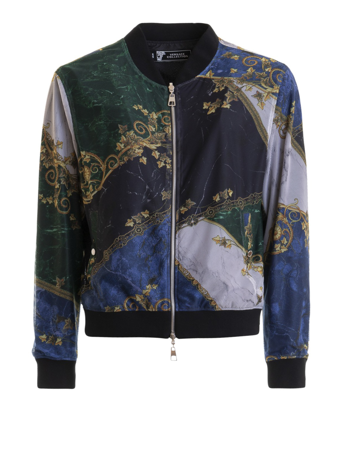 Versace Collection Marble effect reversible bomber jacket ...