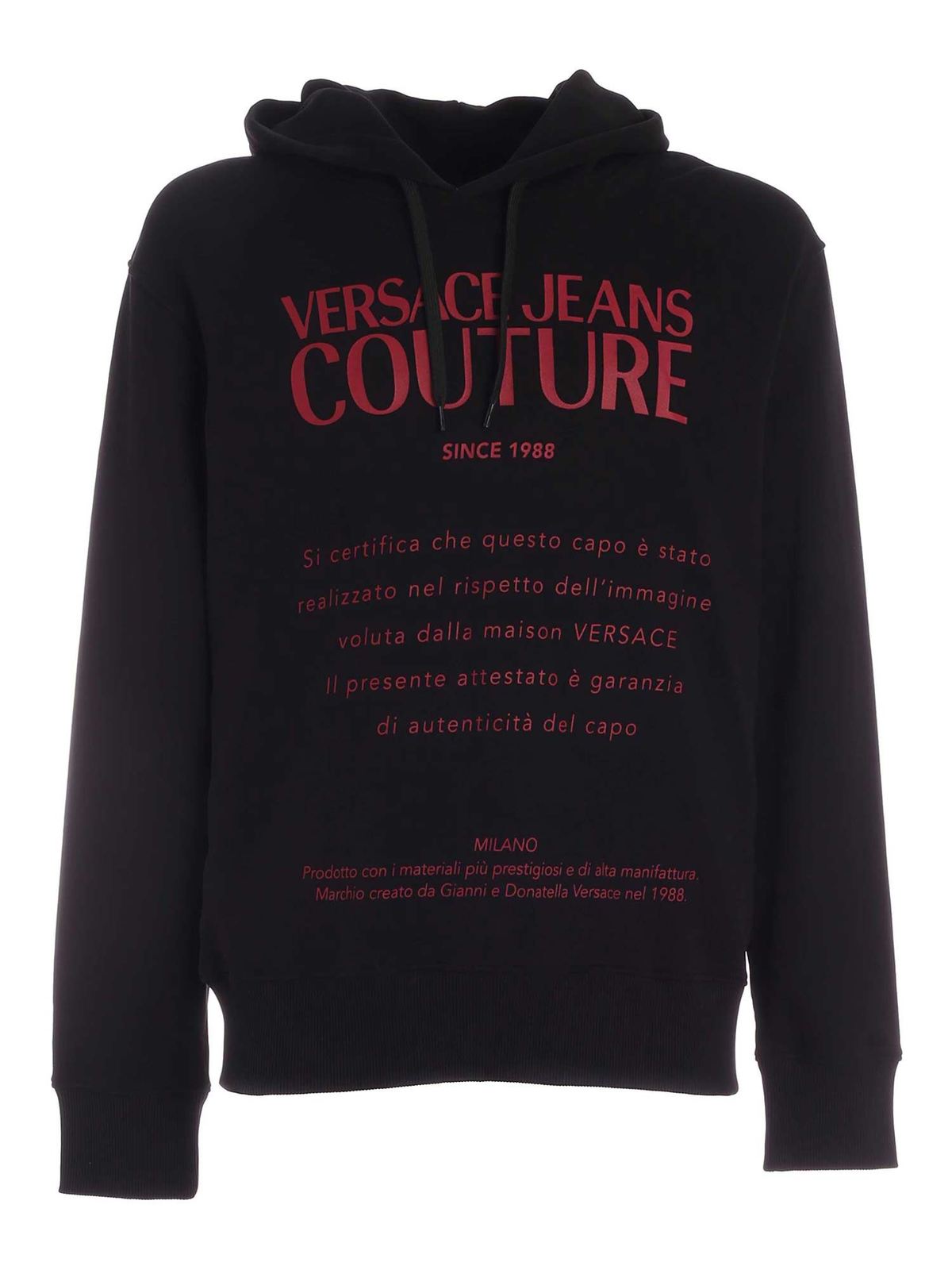 Versace Jeans Couture Logo label print sweatshirt in black ...