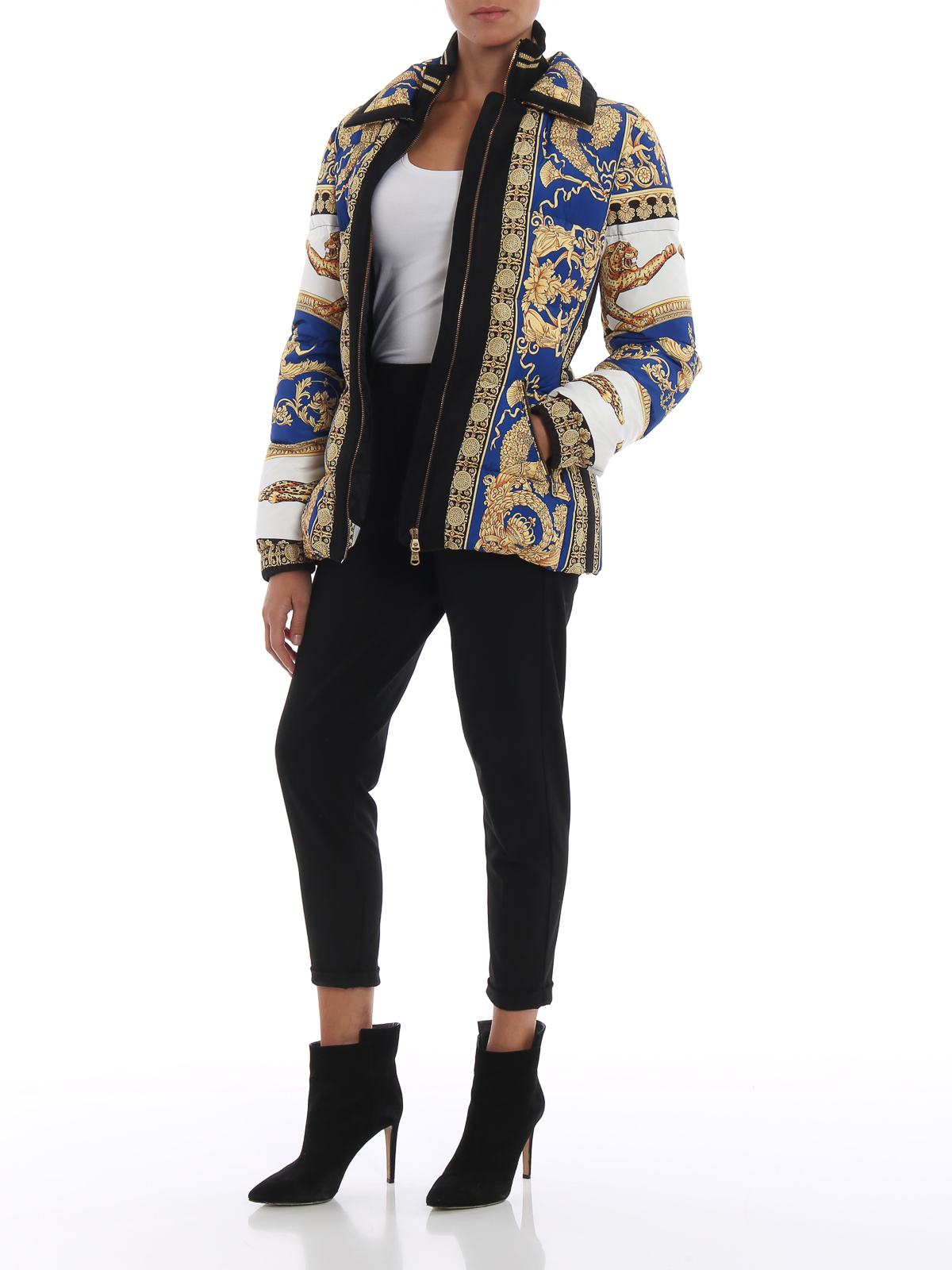 Versace Baroque print matte nylon puffer jacket | A80273A226681A7001
