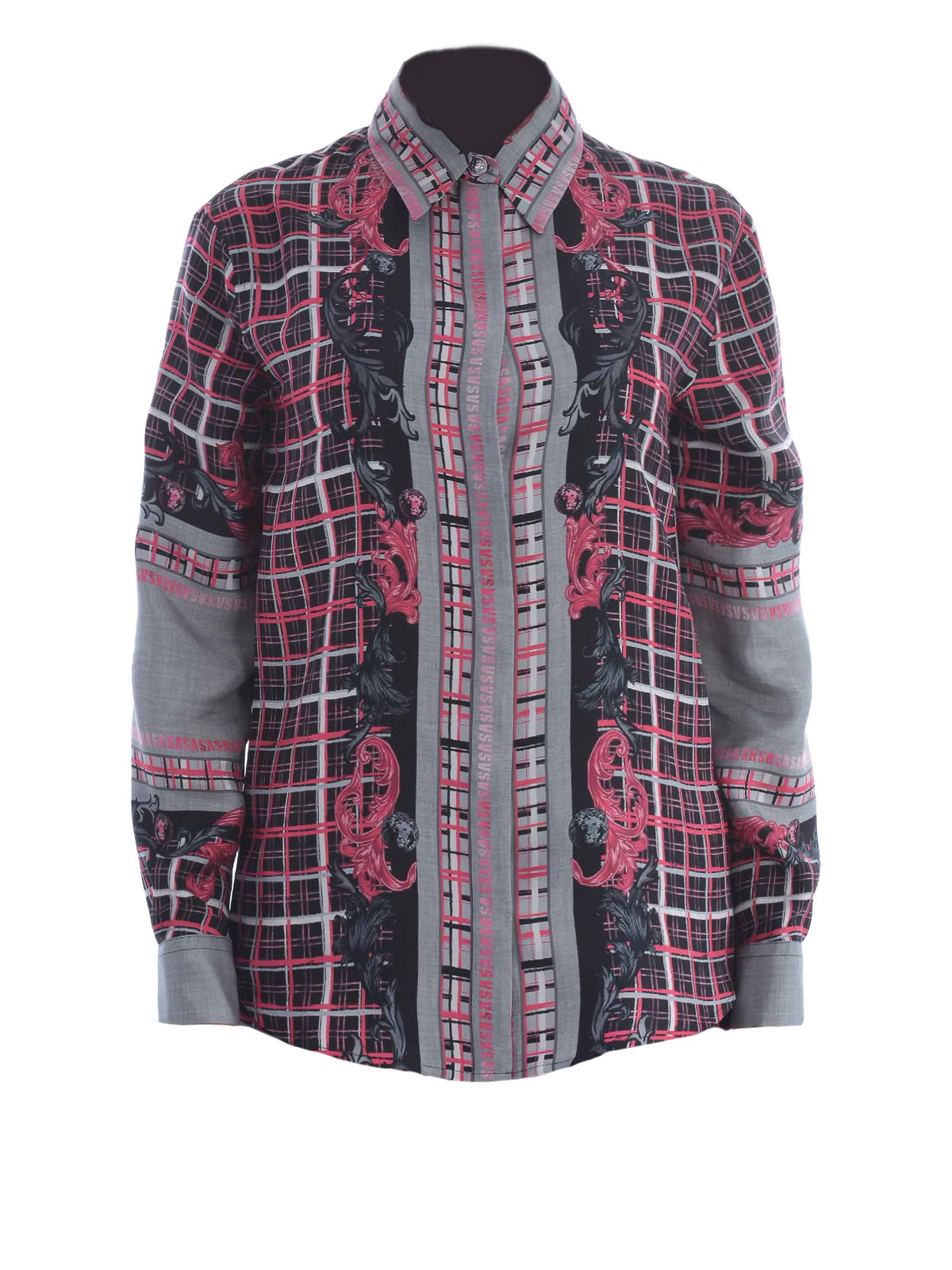 Shirts Versus Versace - Chequered silk twill shirt - BD20151BT10468B7268