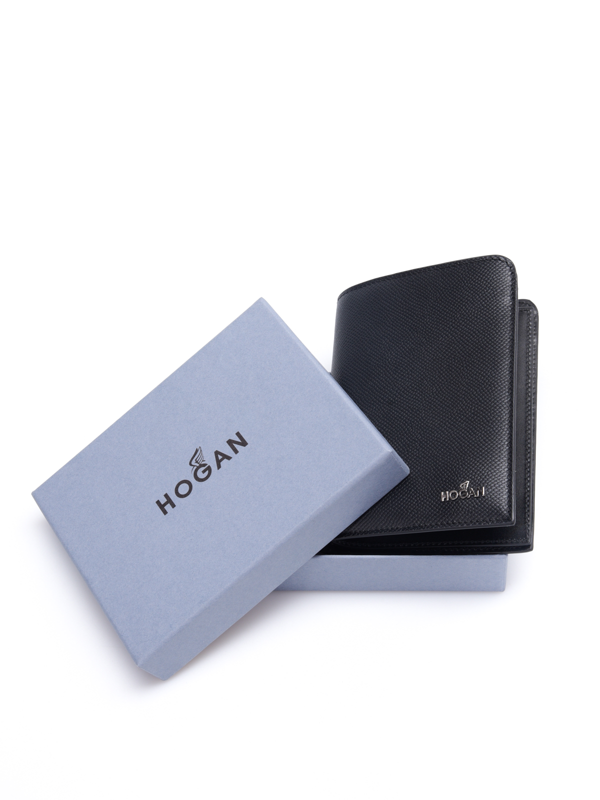 Hogan Micrograin leather vertical wallet - Men | KLMAATC03009QYB999