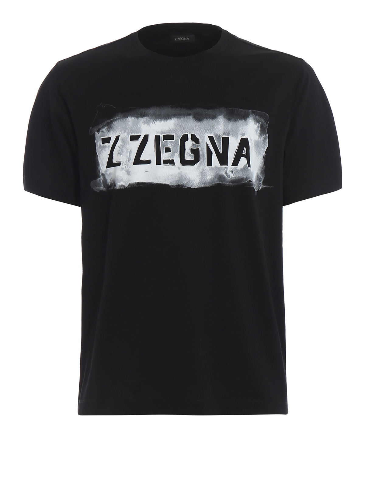 Z Zegna Shaded logo print black T-shirt - Black | VS372ZZ630A6A2