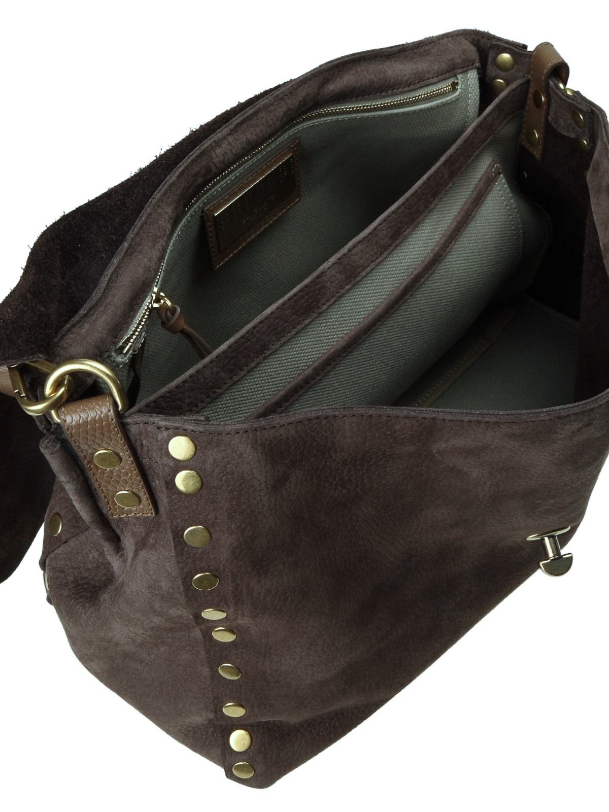 Zanellato Postina M Jones dark brown nubuck bag|ZA36PEL061344357